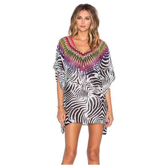Pilyq | Swim | Pilyq African Rays Zebra Print Vibrant Cover Up Tunic ...